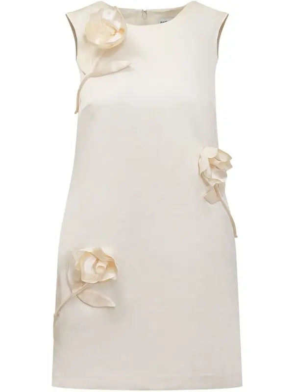 SELF-PORTRAIT Satin Mini Dress - Neutrals