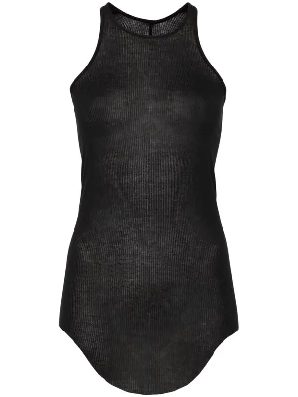 Rick Owens Ribbed Tank Top - Black