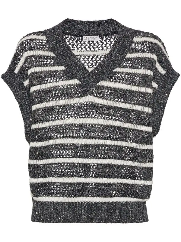 Brunello Cucinelli Sequin-embellished Top
