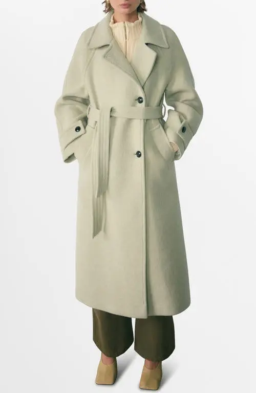 Mango Belted Oversize Wool Blend Coat