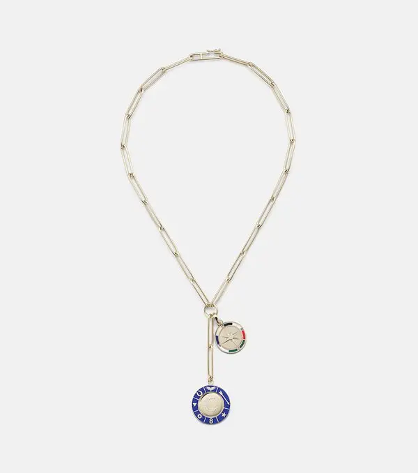 FOUNDRAE Crescent & Internal Compass Diamond Necklace