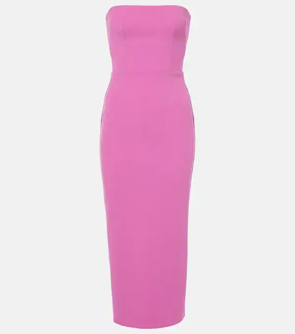 fitted sleeveless rib knit midi dress Fuchsia Sleeveless Ribbed Knit Fitted Midi Dress main image 1