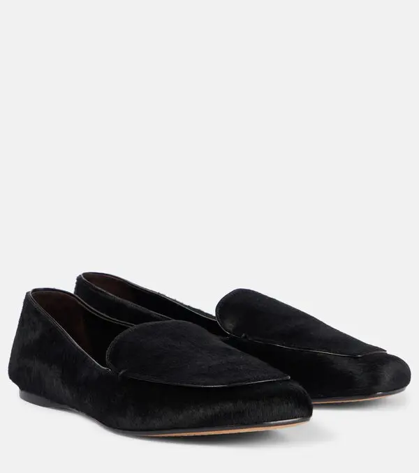 Khaite Monroe Calf Hair Loafers - Black