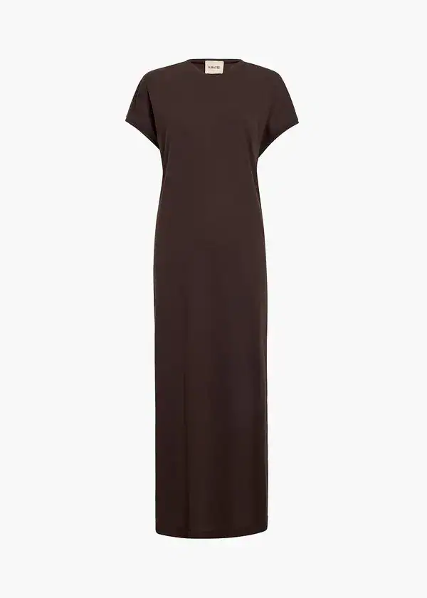 Khaite Verda T-Shirt Dress In Dark Brown - 40% Off | Editorialist