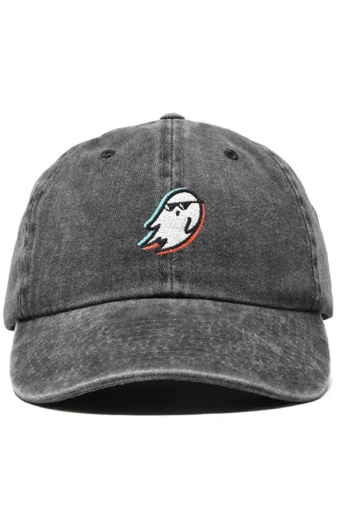 DALIX Ghost Life Embroidered Cap - Washed Black