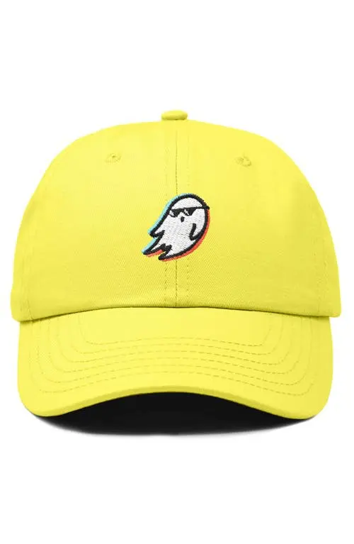 DALIX Ghost Life Embroidered Cap - Yellow