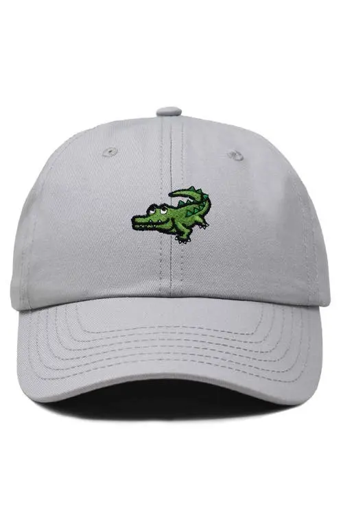 DALIX Alligator Embroidered Cap - Gray