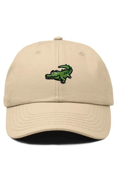DALIX Alligator Embroidered Cap - Khaki
