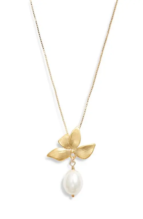 SET & STONES Maeve Freshwater Pearl Pendant Necklace - Gold