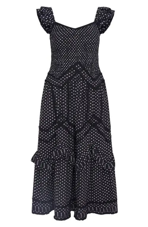 LoveShackFancy Brin Flutter Sleeve Maxi Sundress