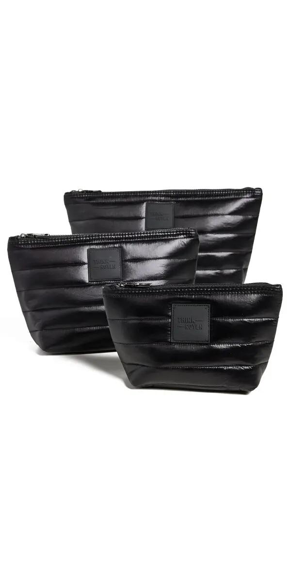 THINK ROYLN Travel Trio Pouches - Pearl Black