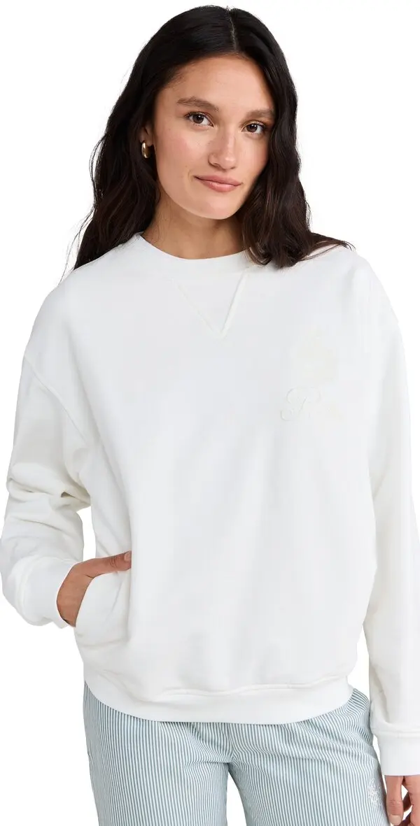 FRAME X Ritz Paris Privacy Please Crew Neck Sweatshirt - Cream