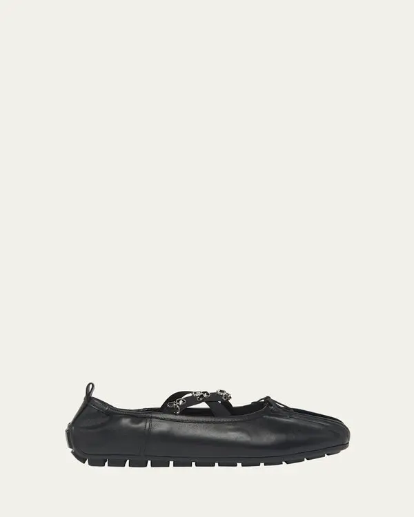 Simone Rocha Embellished Grip Ballerina Flats - Black Jet