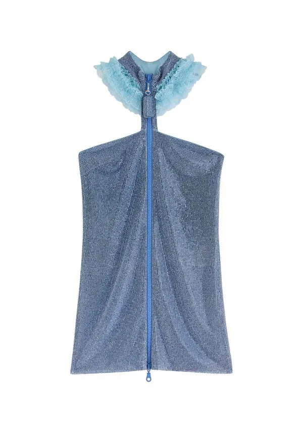 SELF-PORTRAIT X Christopher Kane Crystal-embellished Chainmail Mini Dress