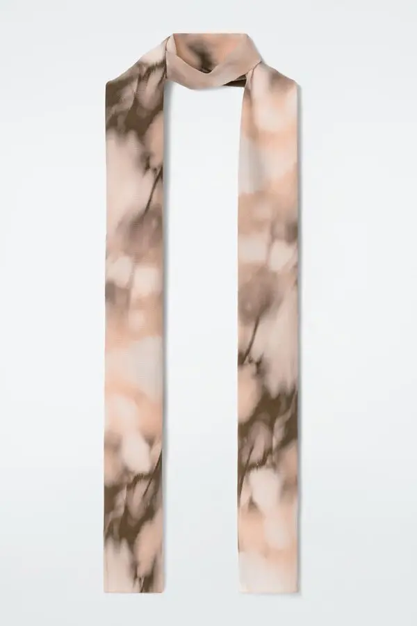 Cos Printed Silk Scarf - Pink