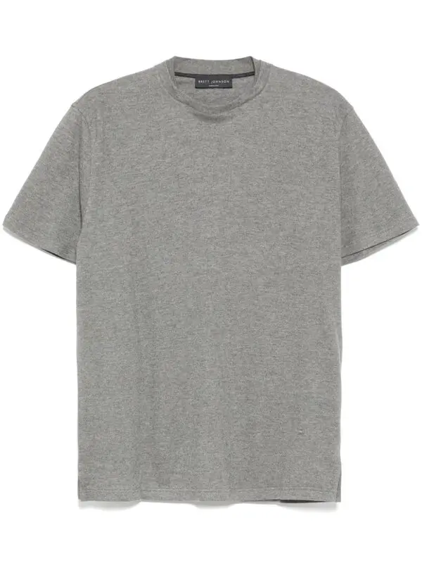 BRETT JOHNSON Double-collar T-shirt - Grey