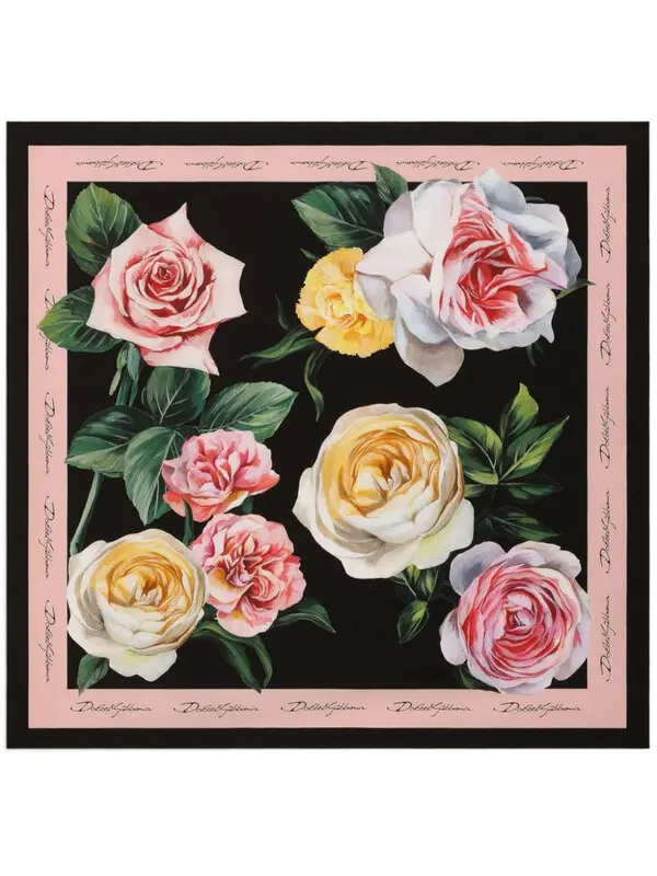 Dolce & Gabbana Floral-print Scarf - Black