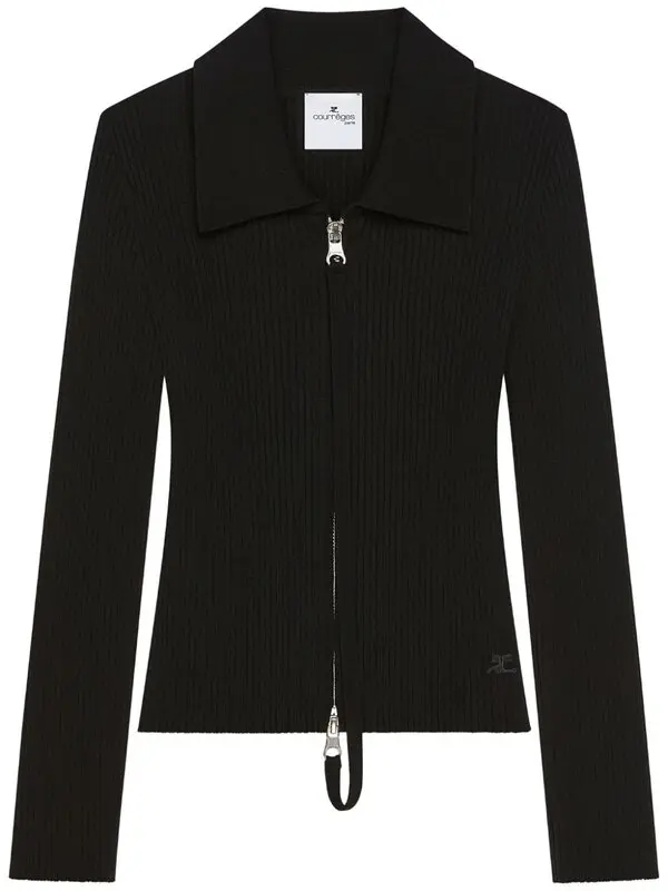 COURREGES Zip-up Cardigan - Black