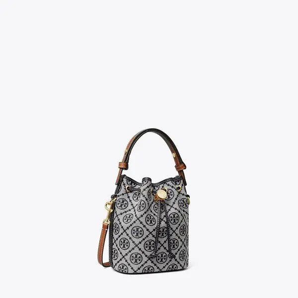 Tory Burch T Monogram Mini Bucket Bag - Tory Navy