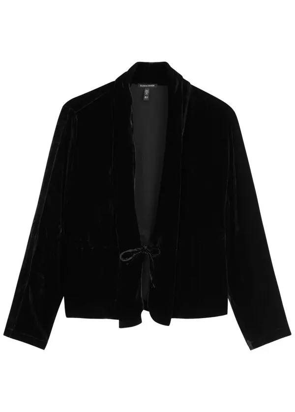 Eileen Fisher Velvet Tie-front Jacket