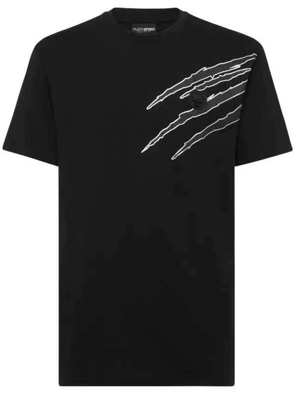 PLEIN SPORT Scratch-print T-shirt - Black
