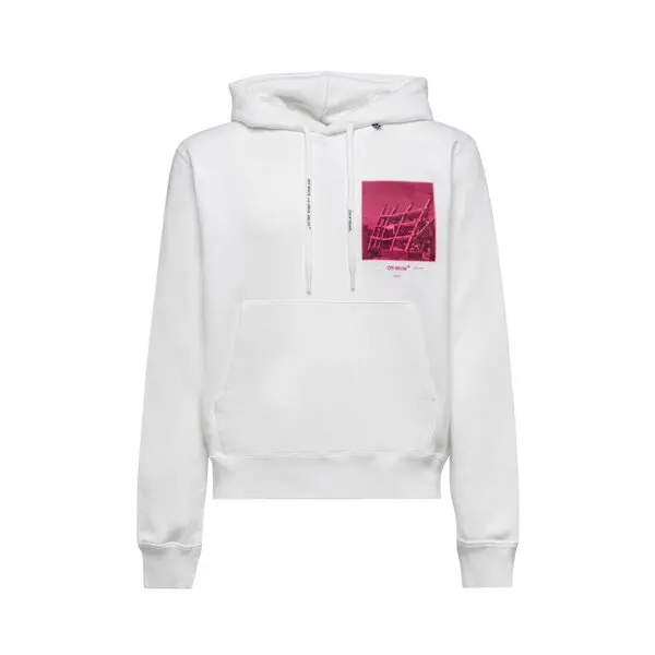 Off-White Halftone Arrows Hoodie - White/fuchsia