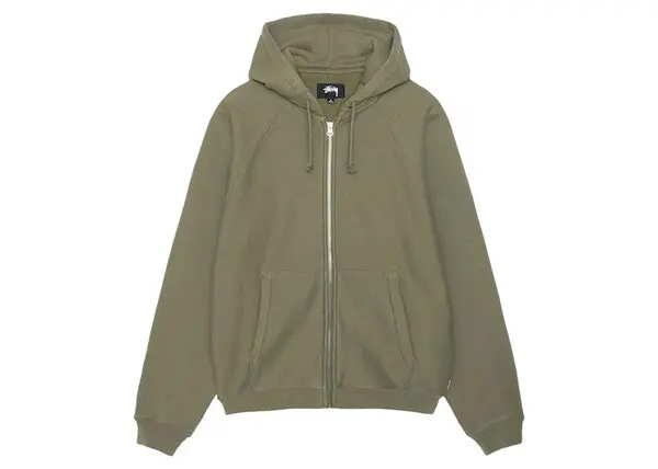StÜssy Raglan Zip Hoodie - Olive