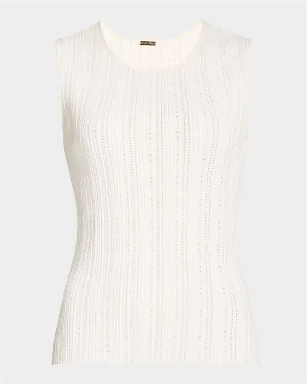 Adam Lippes Pointelle Jacquard Tank Top - Ivory