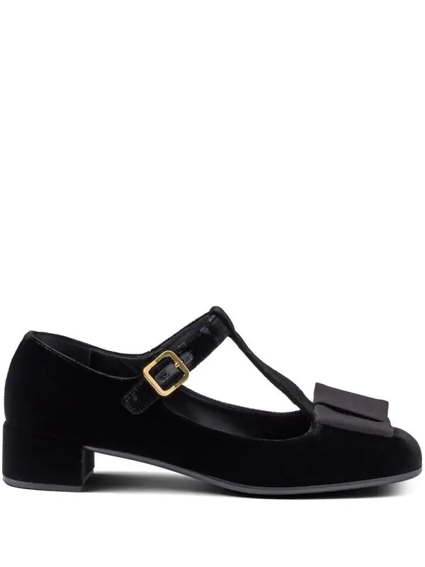Prada 35mm Bow Velvet Pumps
