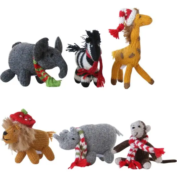 MELANGE COLLECTION Safari Animal Ornament Set