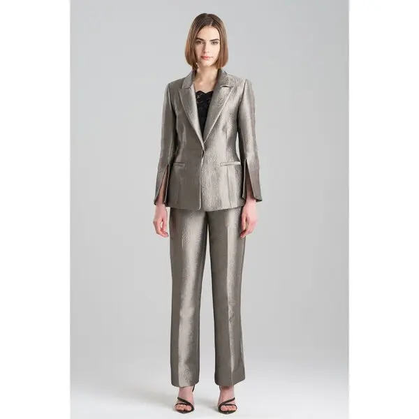 Natori Metallic Jacquard Blazer - Dark Copper