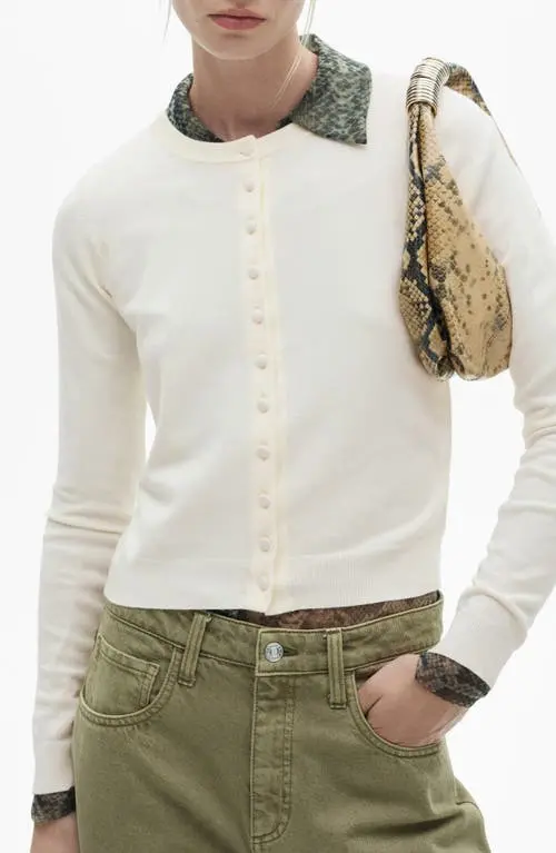 Mango Crewneck Cardigan - Ecru