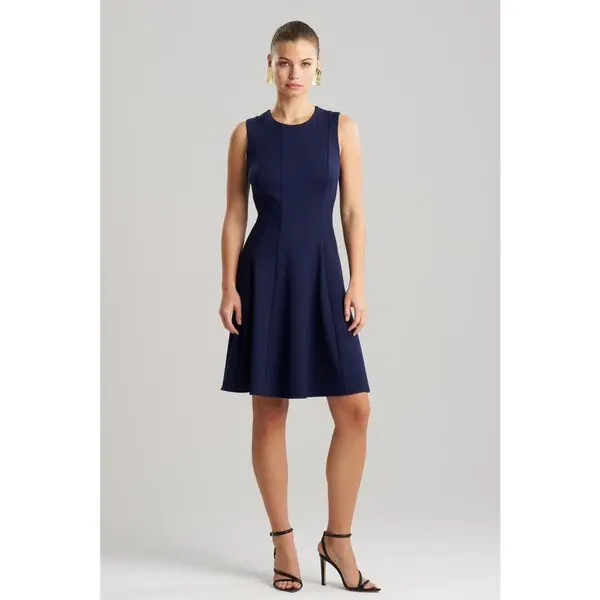 Natori Compact Knit Fit And Flare Dress