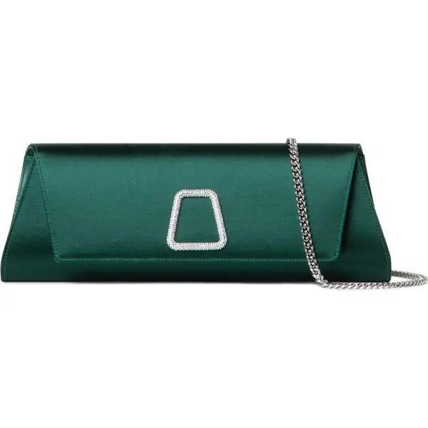 Akris Small Anouk East/west Silk Satin Clutch - 505 Jade