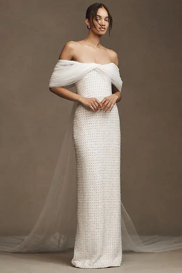 wedding dresses with crystals beading Gorgeous High Neck Crystal Beading Princess Wedding Dress – misshow.com