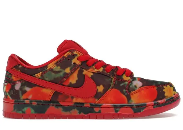 Nike Dunk Low The Wizard Of Oz Poppy Field Sneakers - Varsity Red/university Gold
