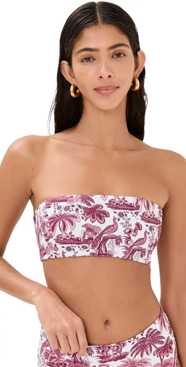 Staud Mala Bikini Top - Bordeaux Toile