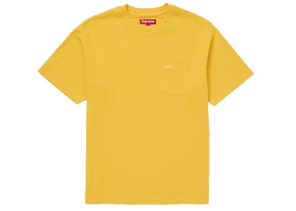 Supreme Short Sleeve Pocket Tee Shirt - Yellow