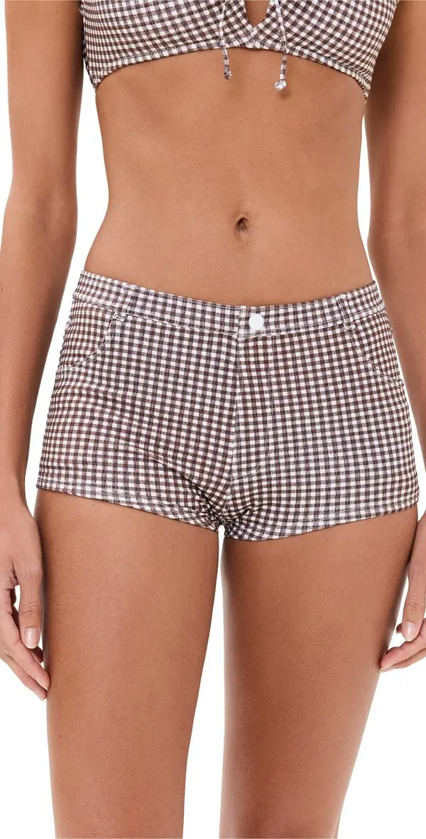 Staud Checkered Bikini Bottom