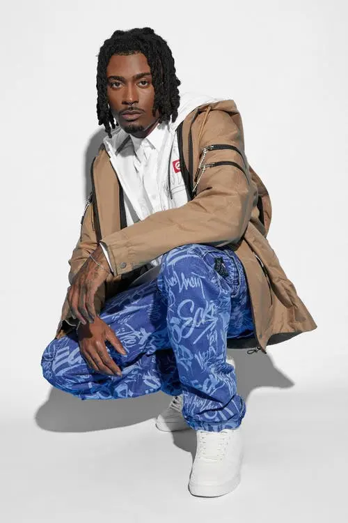 ECKO UNLTD. Graffiti Denim Joggers - Medium Horizon Wash