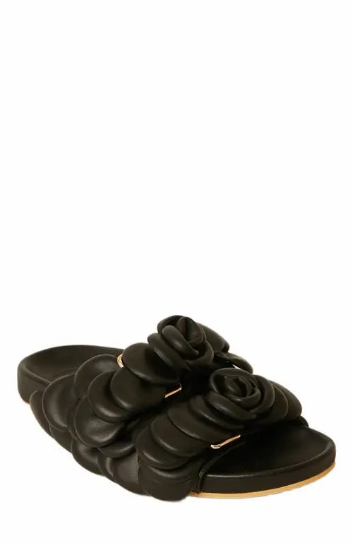 BTB LOS ANGELES Ayana Leather Floral Slides