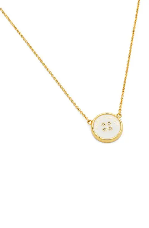 Marc Jacobs Button Pendant Necklace - Gold/cream