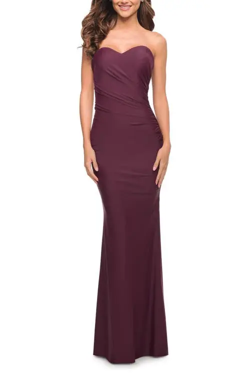 LABOMME Sweetheart Strapless Gown - Dark Wine