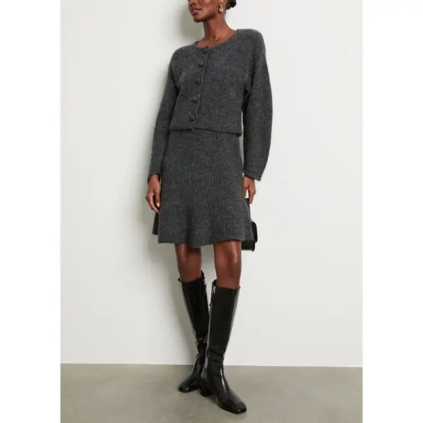 BY MALENE BIRGER Dox Flared Skirt - Grey Melange