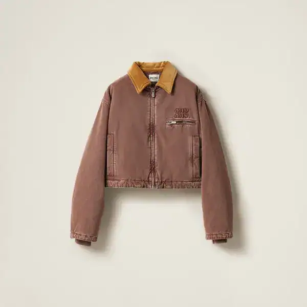 Miu Miu Gabardine Blouson Jacket - Tobacco | Editorialist