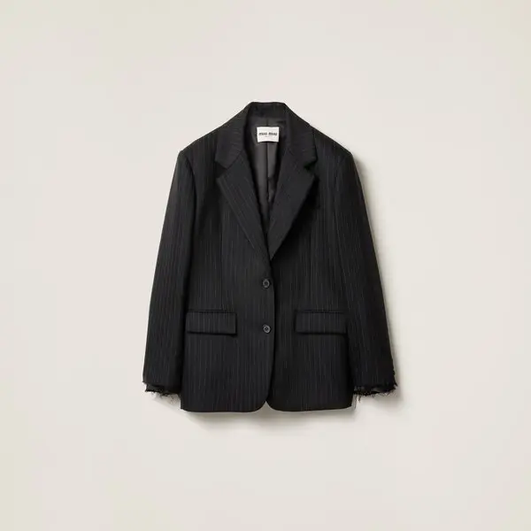 Miu Miu Pinstripe Single-breasted Jacket