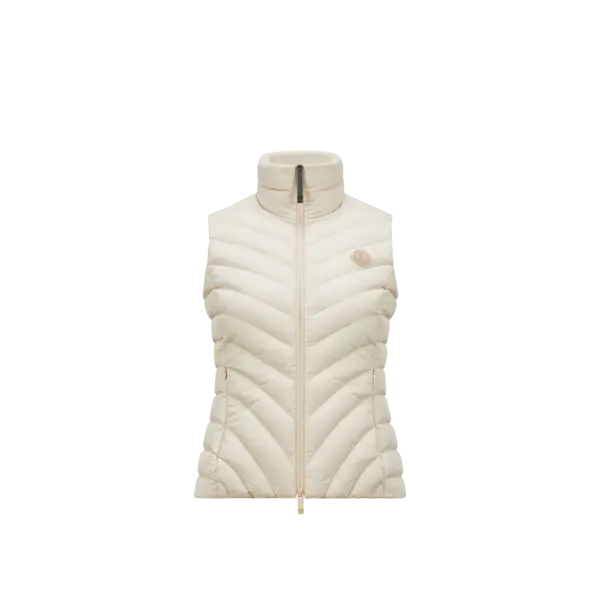 Moncler Granes Diagonal-quilted Down Vest - Beige