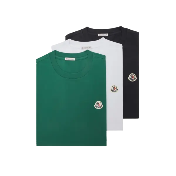 Moncler Logo Patch Cotton T-shirt - Multicolor