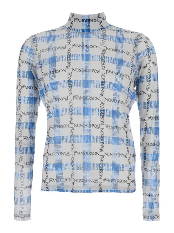 JW Anderson Light Tech Fabric Stretch Turtleneck T-shirt - Blue