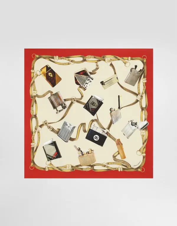 Dolce & Gabbana Silk Scarf With Lighter